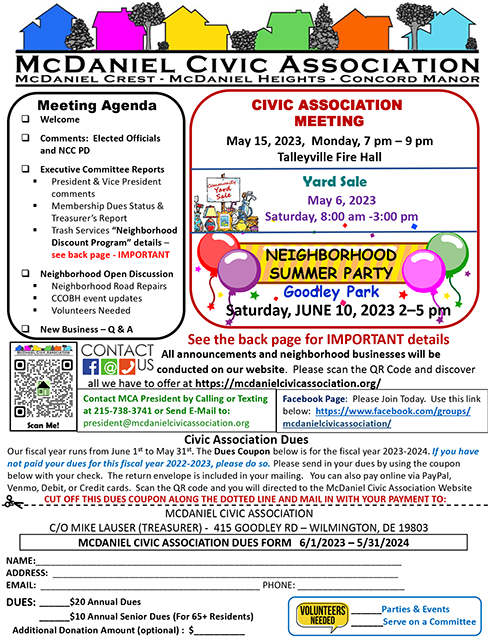 Newsletters – McDaniel Civic Association Newsletters – McDaniel Civic Association